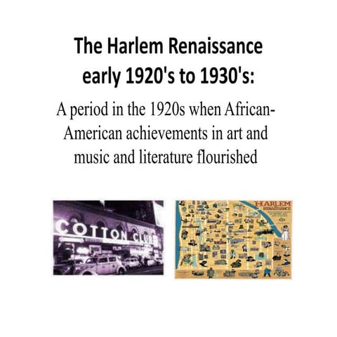 The Harlem Renaissance | PPTX | Jazz | Music