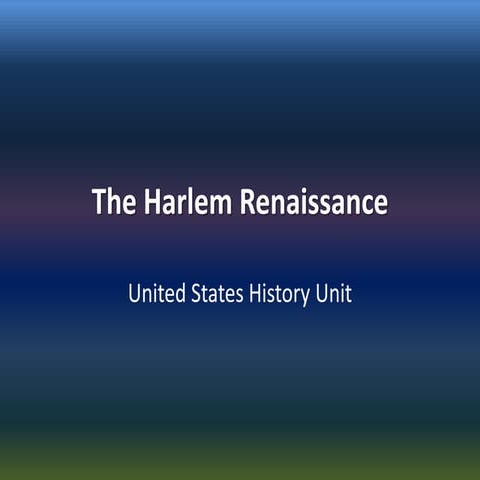 The Harlem Renaissance | PPT