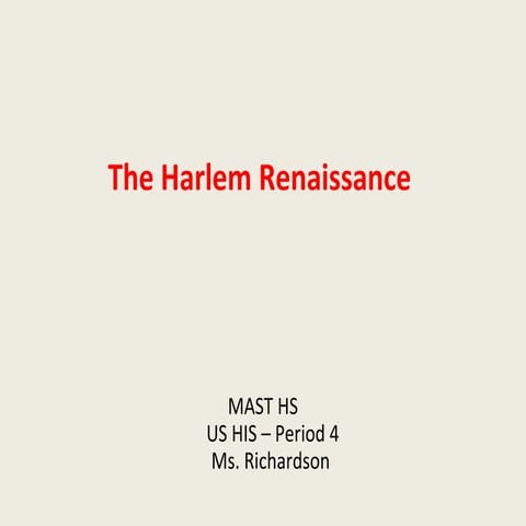 The Harlem Renaissance | PPT