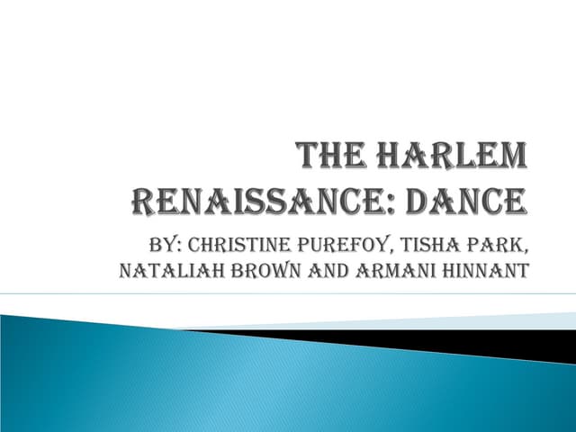 Harlem Renaissance Power Point | PPT