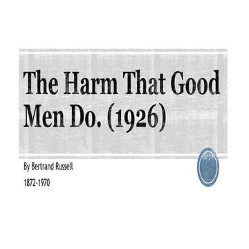 The Harm That Good Men Do | PPTX