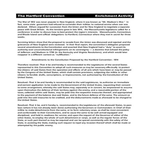 The Hartford Convention | DOCX