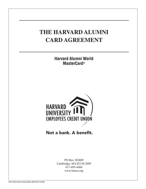 Harvard Alumni Card presentations