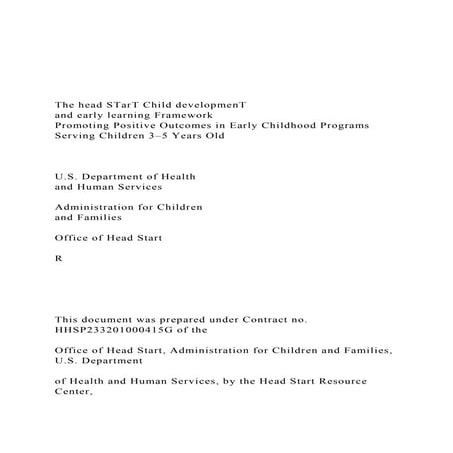 The head STarT Child developmenT and early learning Fram.docx