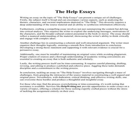 The Help Essays.pdfThe Help Essays | PDF