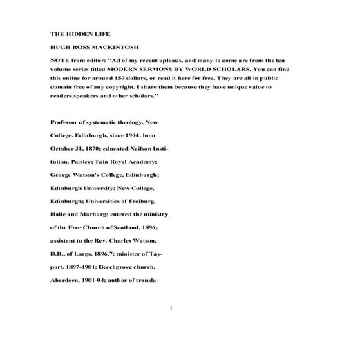 The hidden life | PDF