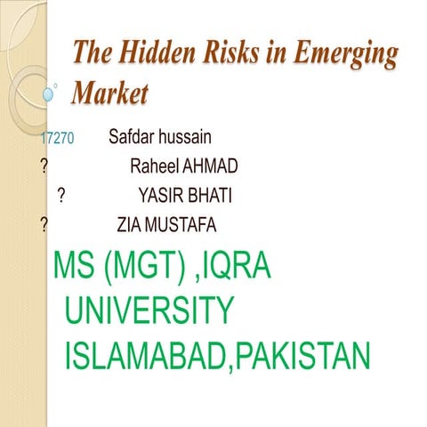 The hidden risks in emerging market | PPTX