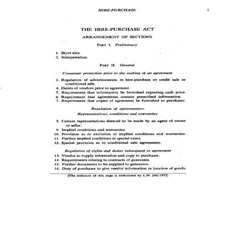 The Hire Purchase Act 1967 | PDF