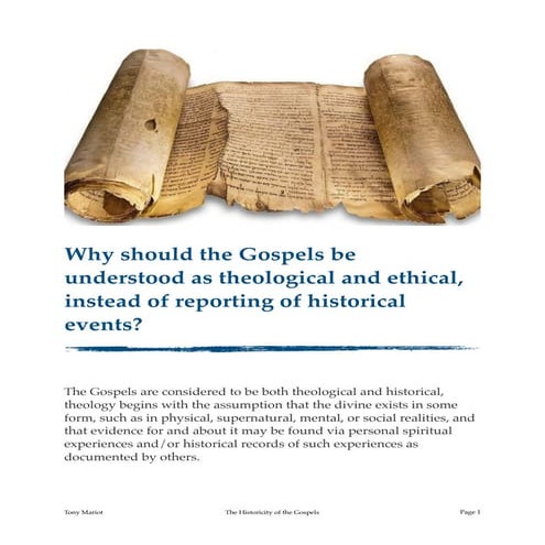 The Historicity of the Gospels | PDF