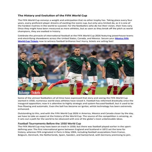The History and Evolution of the FIFA World Cup.docx