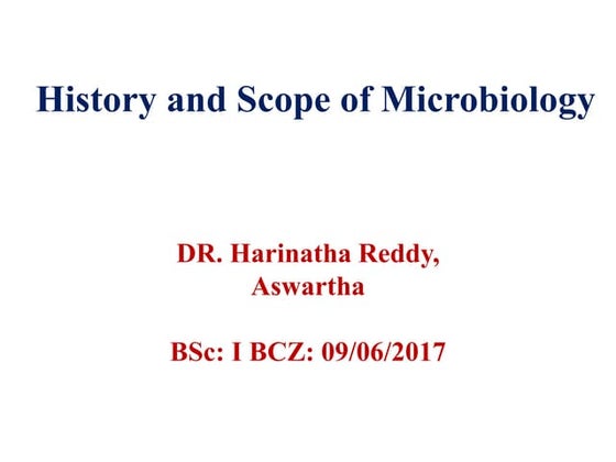 Introduction, history and scope of microbiology | PPTX | Biological Sciences | Science