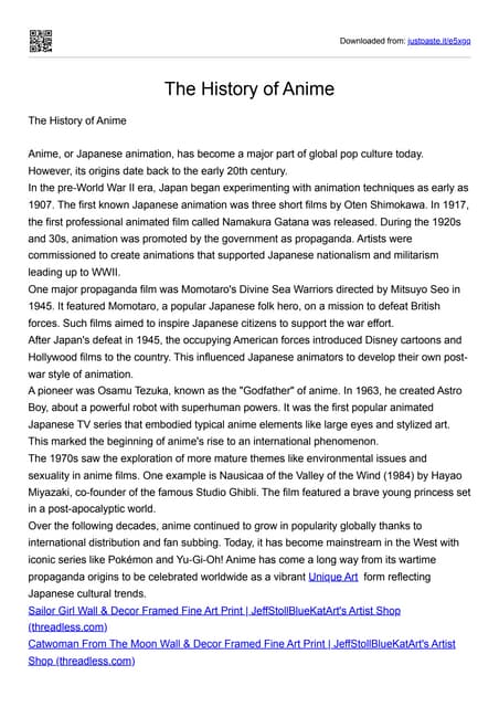 History of Anime | PPT | History | Genres