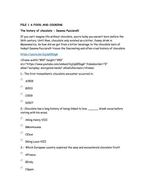 Timeline of Chocolate History | PDF