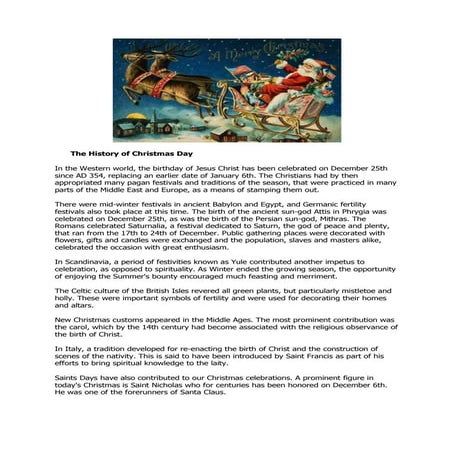 The history of christmas day | PDF