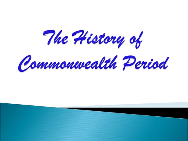Commonwealth period - Education | PPTX