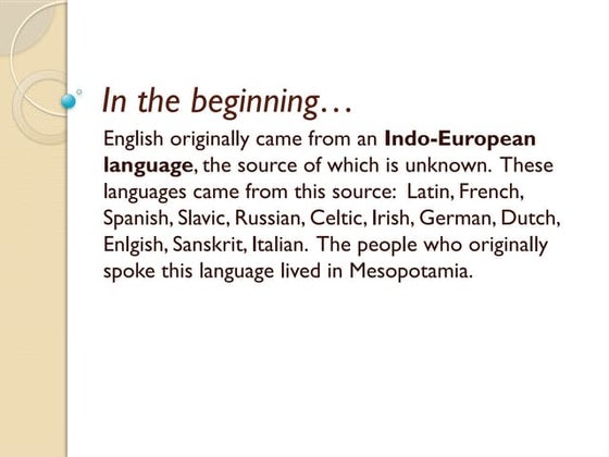The History of the English Language | PPTX