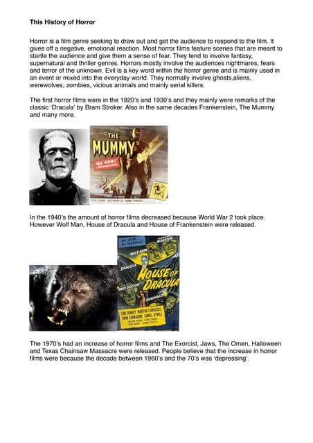 History of horror films | PPTX