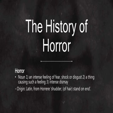 The History of Horror | PPT