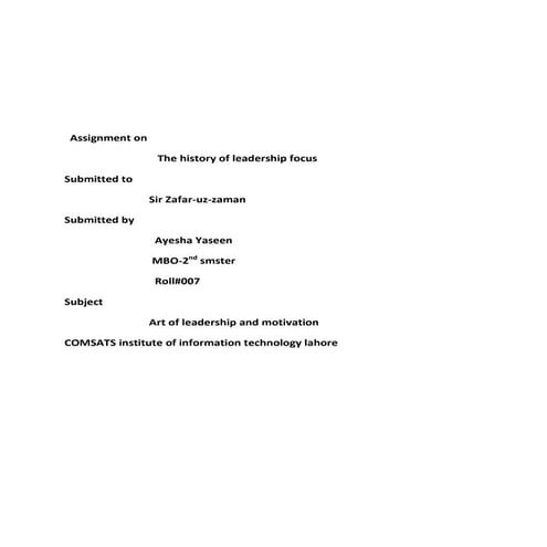 The history of leadership | DOCX