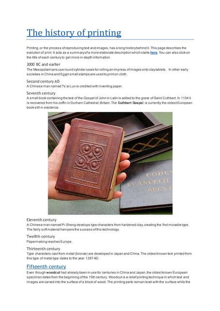 History of Printing | PPT