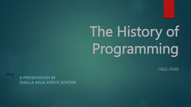 The History Of Programming Pptx