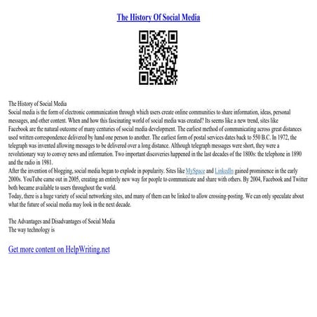 The History Of Social Media | PDF