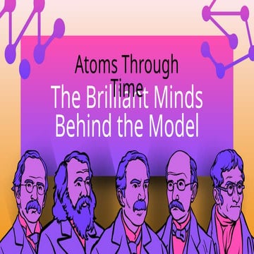The History of the Atomic Model presentation in a pink and purple hand ...