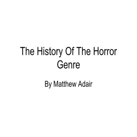 History of genre thriller | PPTX
