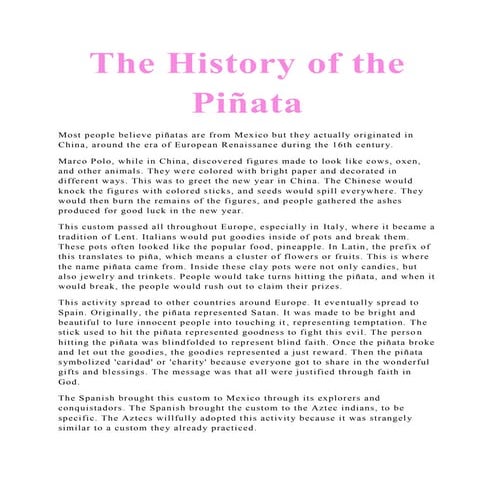 The history of the piñata | DOCX
