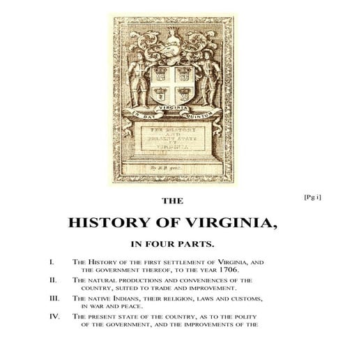 The History of Virginia, In Four Parts, Free eBook | PDF