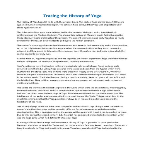 The history of yoga | PDF
