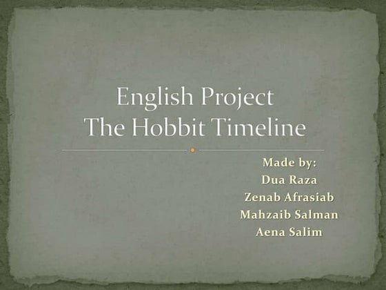 The Hobbit - Mapping Bilbo's Journey | PDF