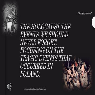 The holocaust the events we should never forget, focusing on the events ...