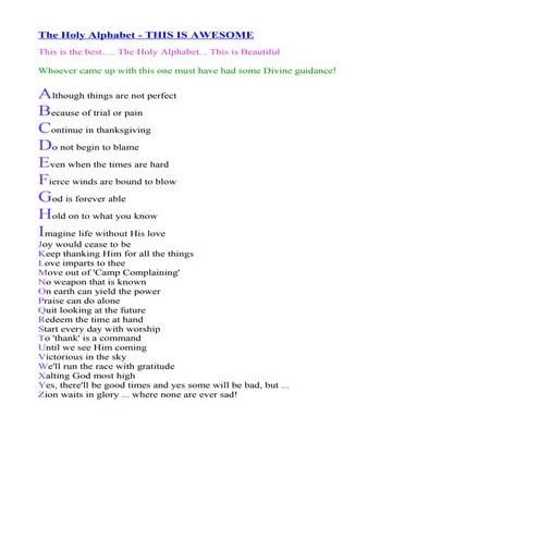 The holy alphabet | DOC