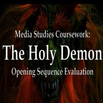 The holy demon opening sequence evaluation | PPTX
