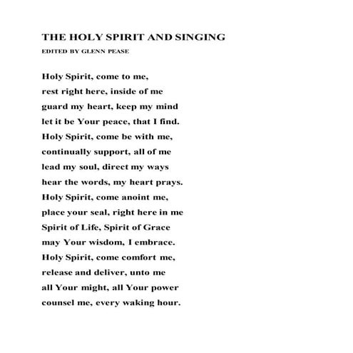 The holy spirit and singing | DOCX