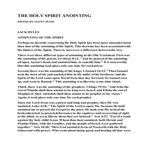 The holy spirit anointing | DOCX