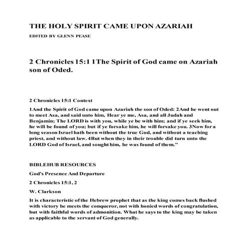The holy spirit came upon azariah | DOCX