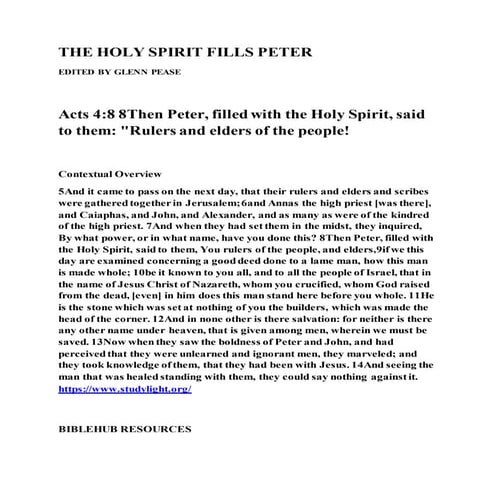 The holy spirit fills peter | DOCX