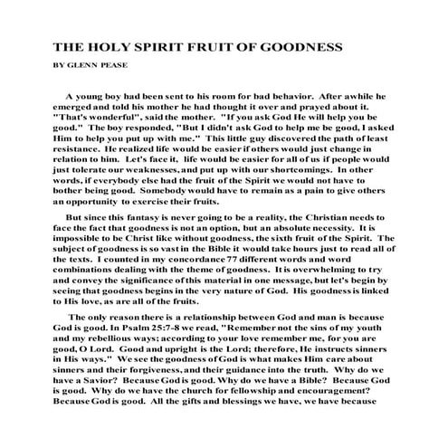 6. Fruit of the Spirit - Goodness | PPT