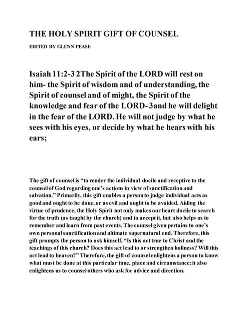 Exploring the Seven Gifts of the Holy Spirit: A Catholic Perspective | PPT