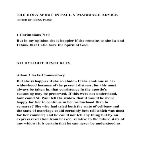 The holy spirit in paul's marriage advice | DOCX