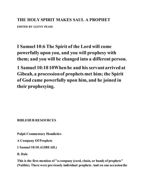 The 1 St Book Of Samuel | PPT