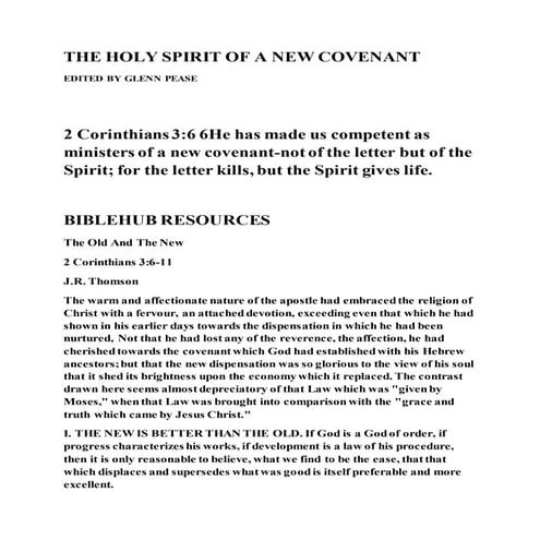 The holy spirit of a new covenant | DOCX