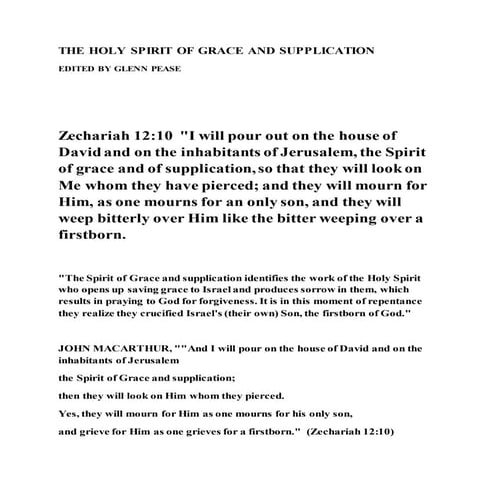 The holy spirit of grace and supplication | DOCX