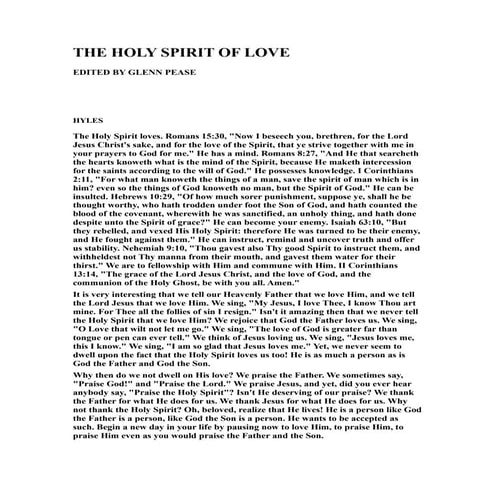 The holy spirit of love | RTF