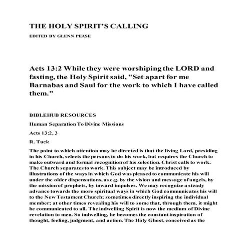 The holy spirit's calling | DOCX