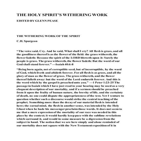 The holy spirit's withering work | PDF