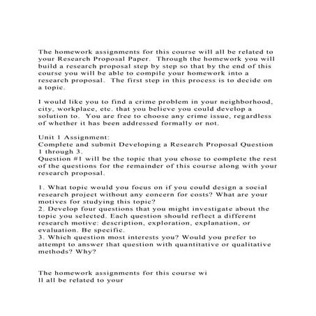 The homework assignments for this course will all be related to .docx