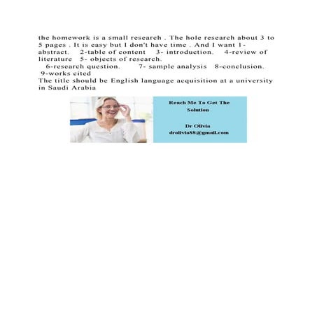 the homework is a small research . The hole research about 3 to 5 pa.docx